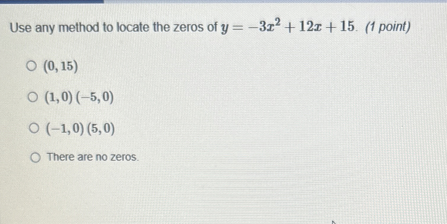 Solved Use any method to locate the zeros of | Chegg.com
