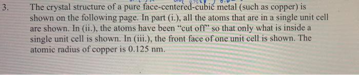 Solved 3. The crystal structure of a pure | Chegg.com