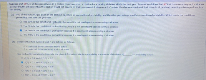Solved Suppose that 30% of all teenage drivers in a certain | Chegg.com