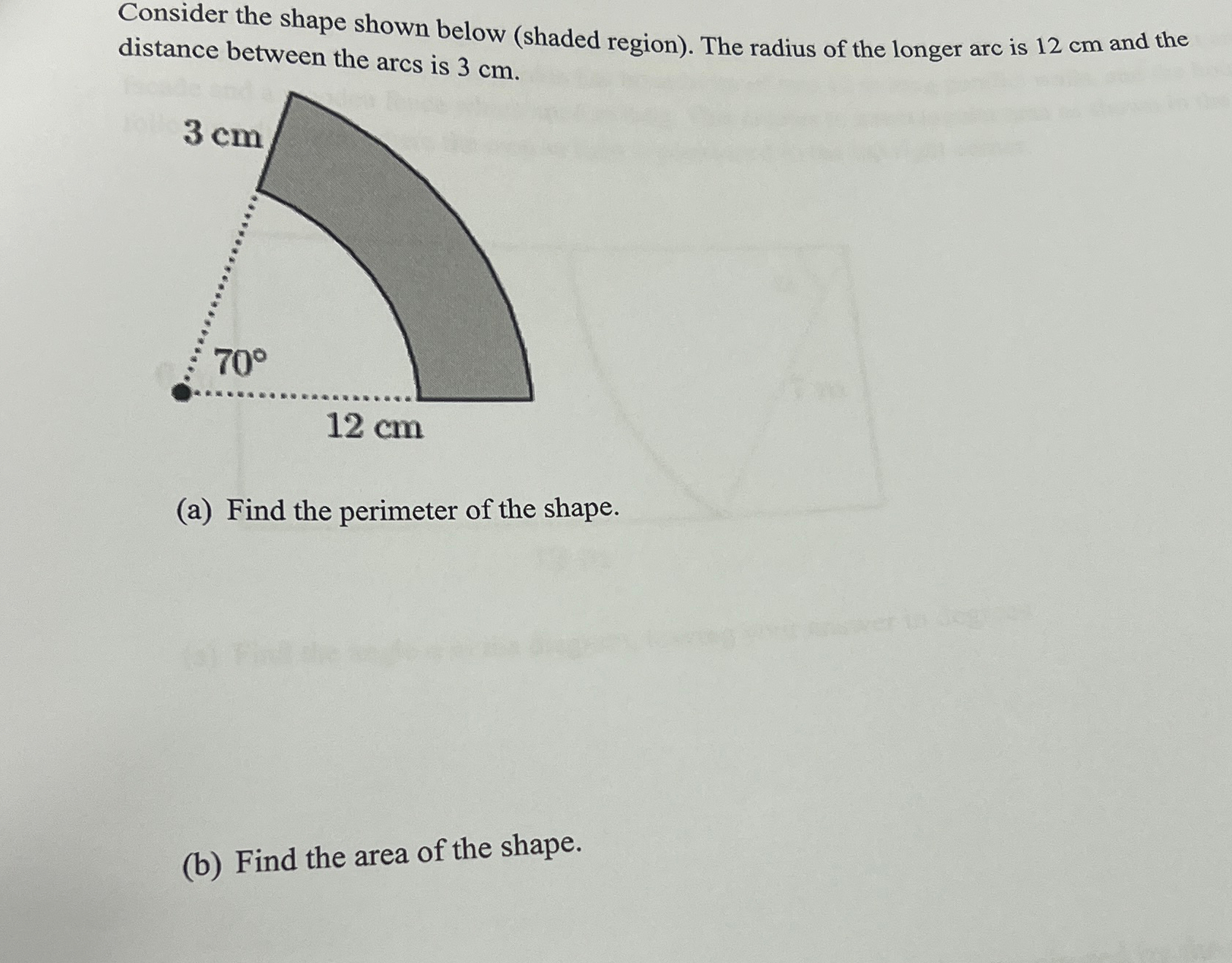 Solved Consider the shape shown below (shaded region). ﻿The | Chegg.com