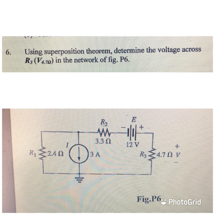 Solved Using superposition theorem, determine the voltage | Chegg.com