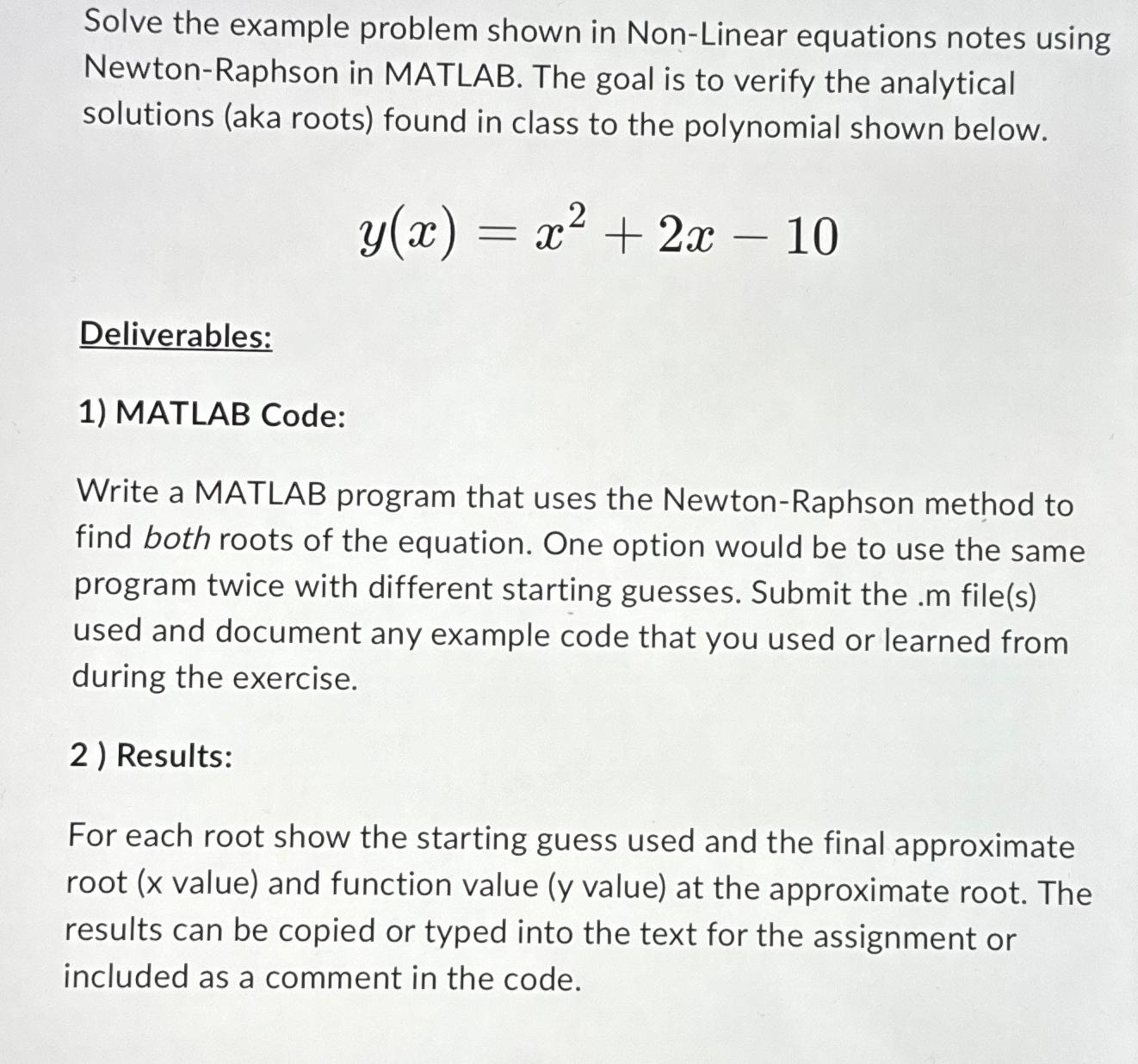Solved Solve the example problem shown in Non-Linear | Chegg.com