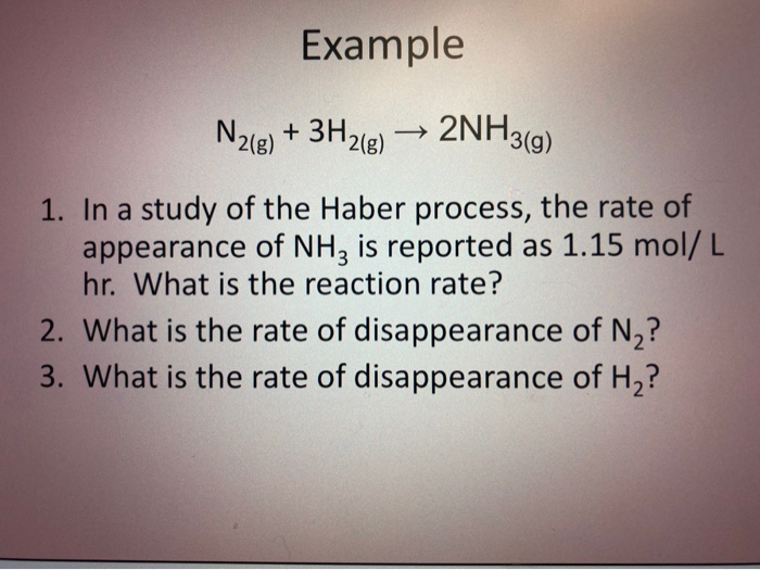 Solved Example 2NH3(0) N2le)+3H2(e)2NH3(9) 1. In a study of | Chegg.com