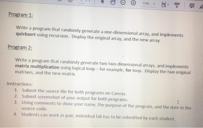Solved 115% Program 1: Write a program that randomly | Chegg.com