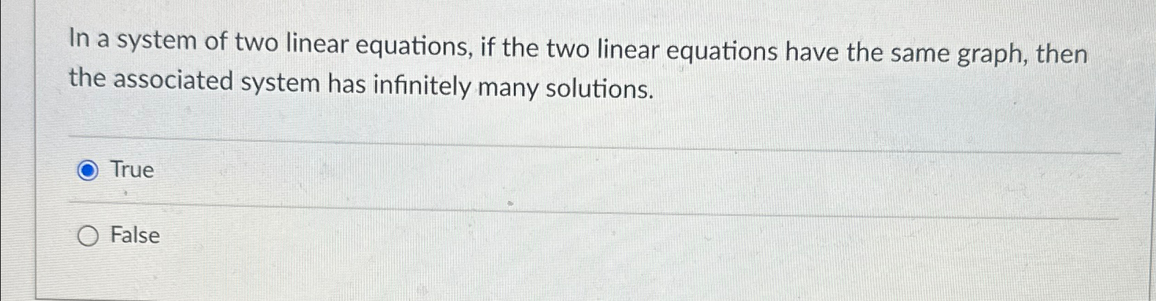 Solved In a system of two linear equations, if the two | Chegg.com