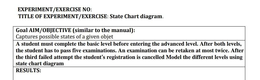 Solved EXPERIMENT/EXERCISE NO: TITLE OF EXPERIMENT/EXERCISE: | Chegg.com