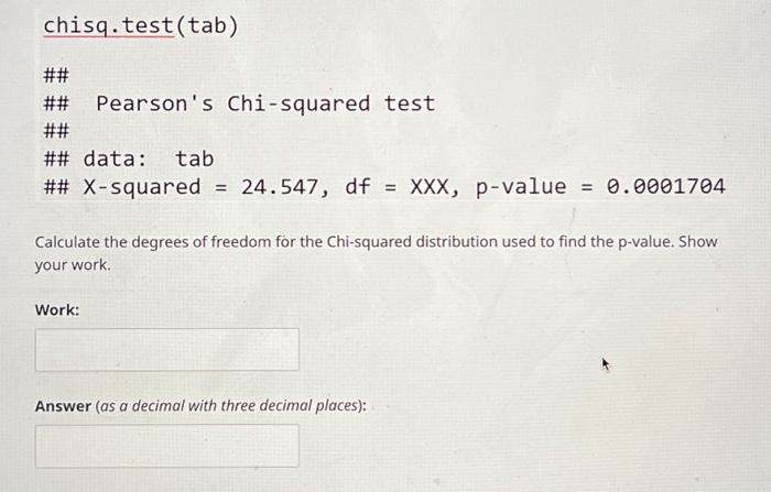 Solved \#\# \#\# Pearson's Chi-squared test \# \#\# data: | Chegg.com