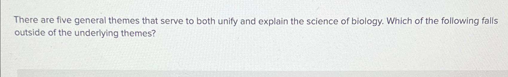 Solved There are five general themes that serve to both | Chegg.com