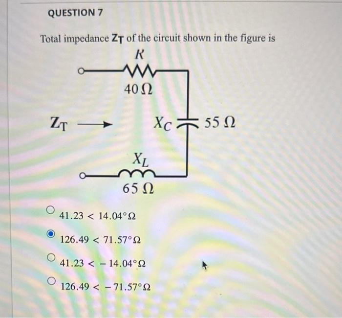 Solved Total impedance ZT of the circuit shown in the figure | Chegg.com