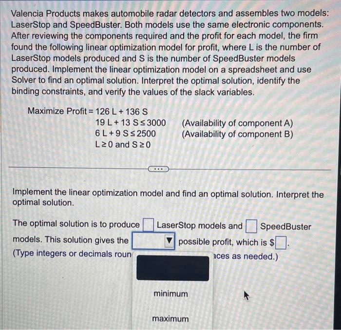 Solved Valencia Products makes automobile radar detectors | Chegg.com