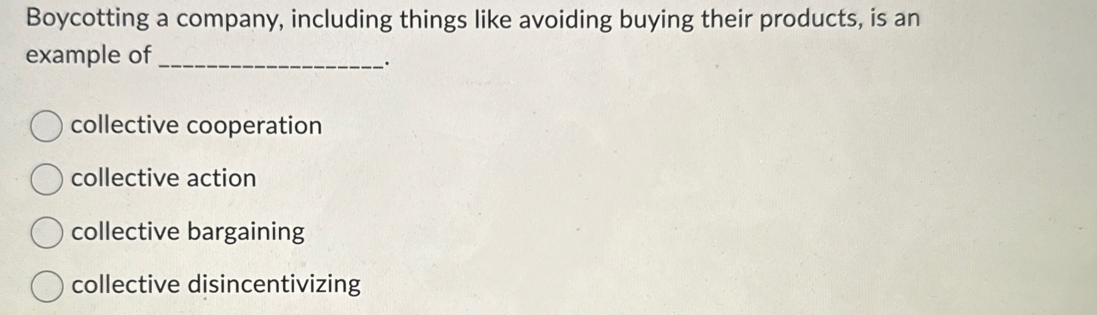 Solved Boycotting a company, including things like avoiding | Chegg.com