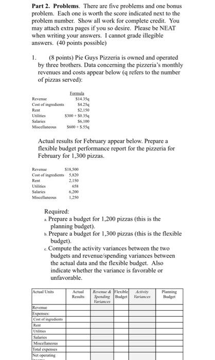 Solved Part 2. Problems. There are five problems and one | Chegg.com