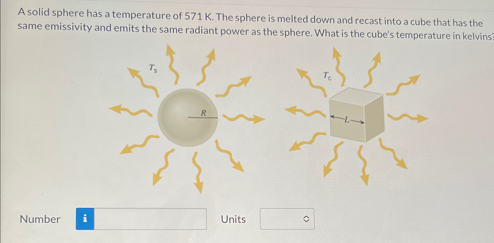 Solved A solid sphere has a temperature of 571K. ﻿The sphere | Chegg.com