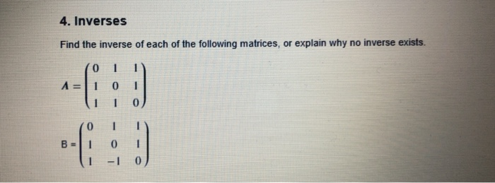Solved 4. Inverses Find the inverse of each of the following | Chegg.com