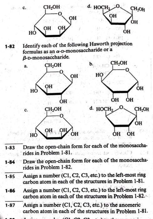 Solved 1-75 Classify the monosaccharide structure in Problem | Chegg.com