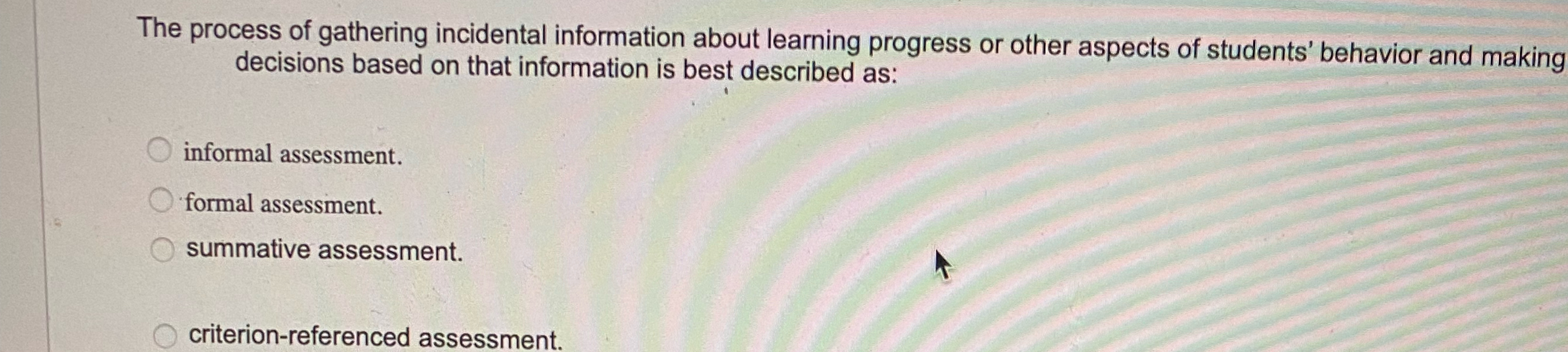 Solved The process of gathering incidental information about | Chegg.com