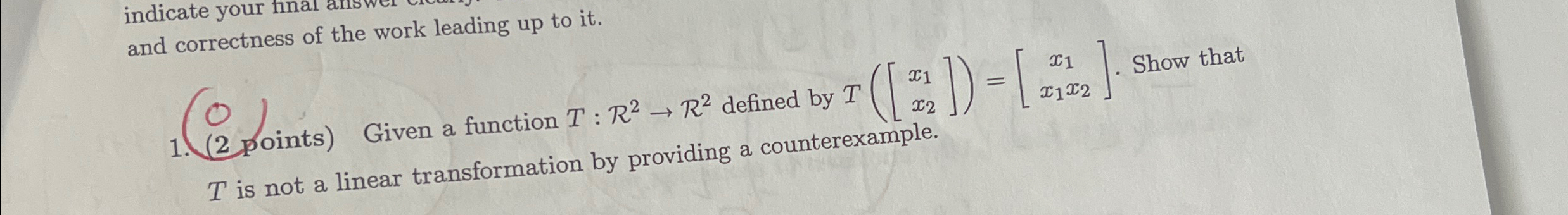 Solved Given a function T:R2→R2 ﻿defined by | Chegg.com
