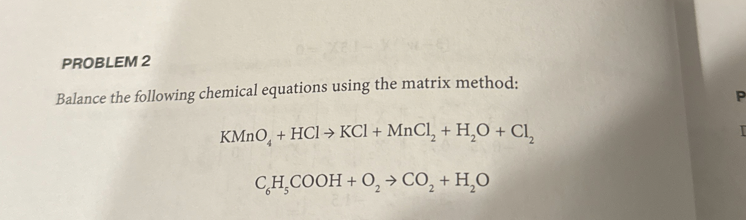 Solved PROBLEM 2Balance the following chemical equations | Chegg.com