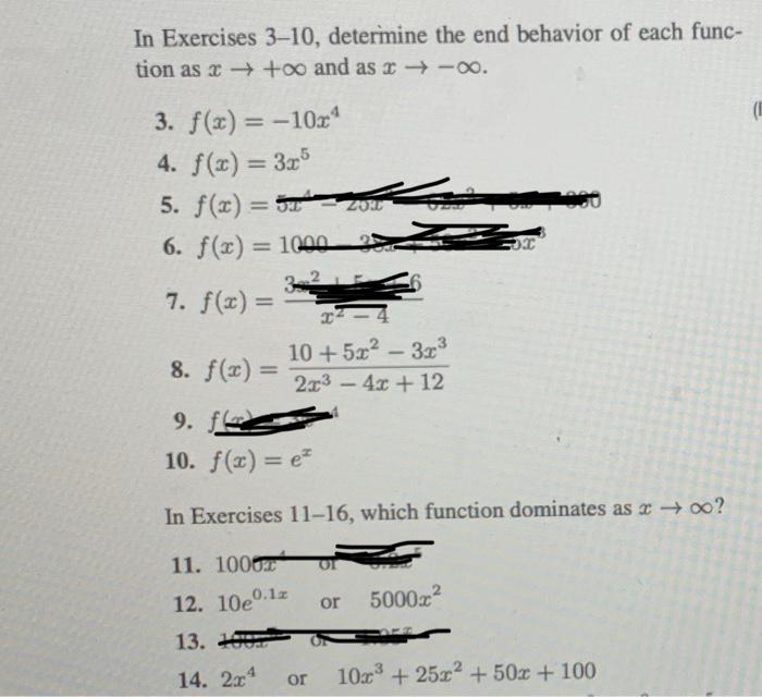 Solved determine the end behavior of each func- tion as → | Chegg.com