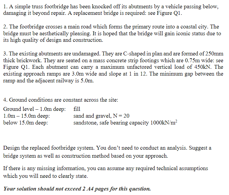 Existing 3m wide 1 in 12 concrete ramp \& access | Chegg.com
