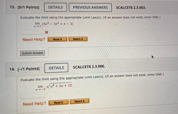 Solved Evaluate the limit using the appropriate Limit | Chegg.com