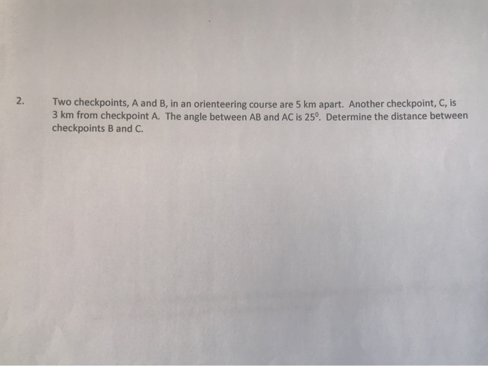 Solved Two checkpoints, A and B, in an orienteering course | Chegg.com