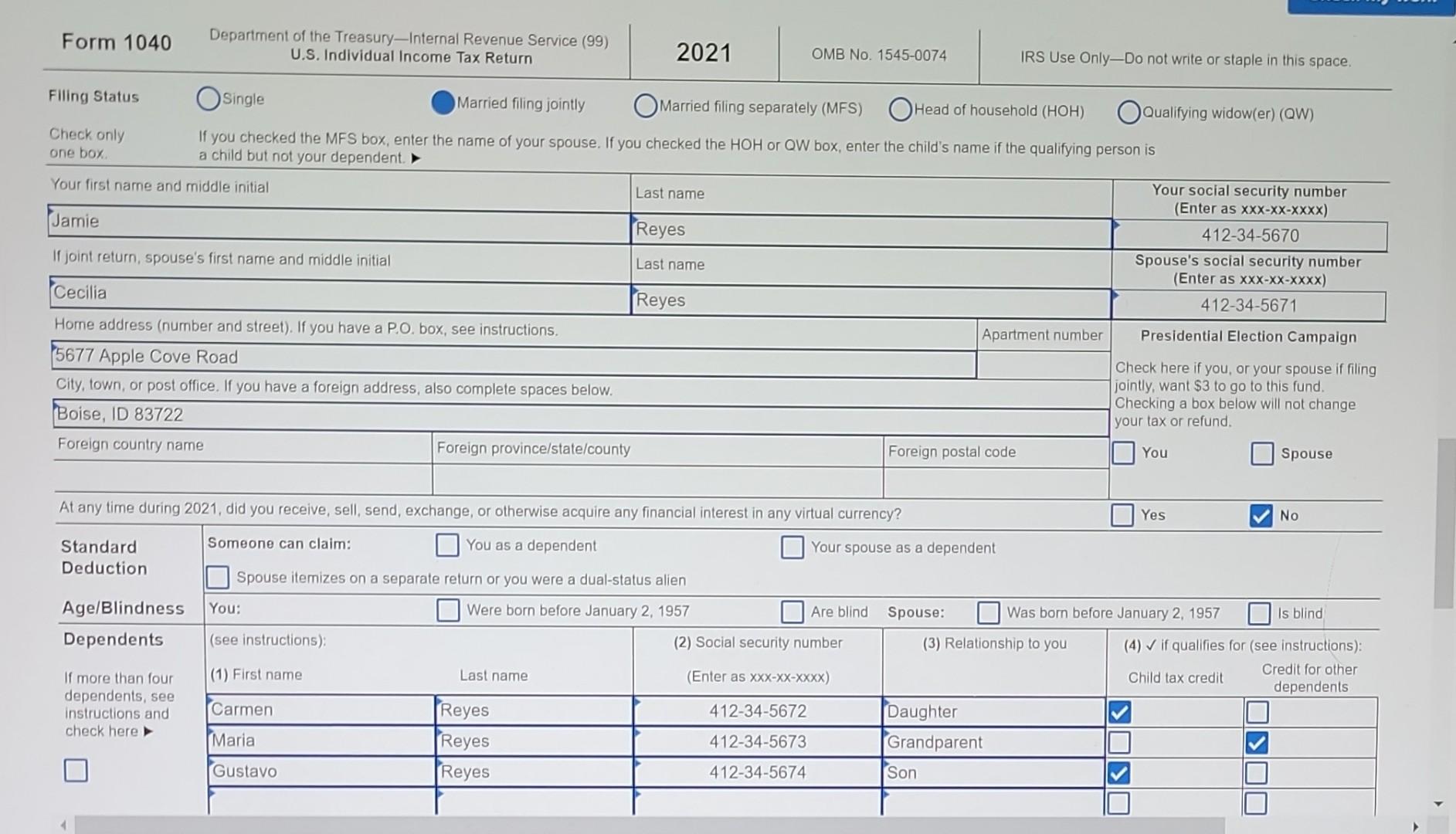 Jamie and Cecilia Reyes are husband and wife and file | Chegg.com