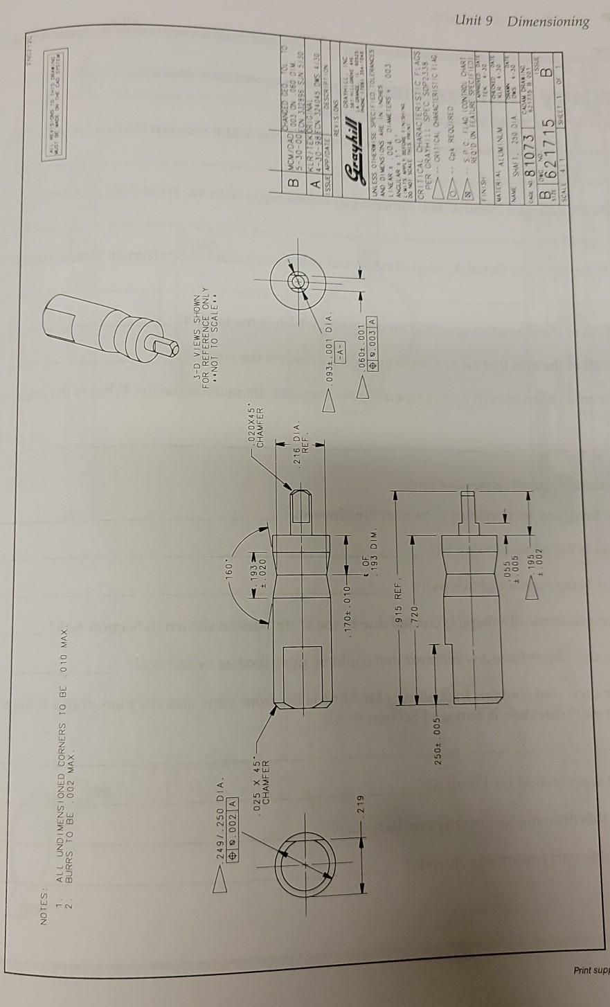 Solved Class Print Reading for Industry Date Name Industry | Chegg.com
