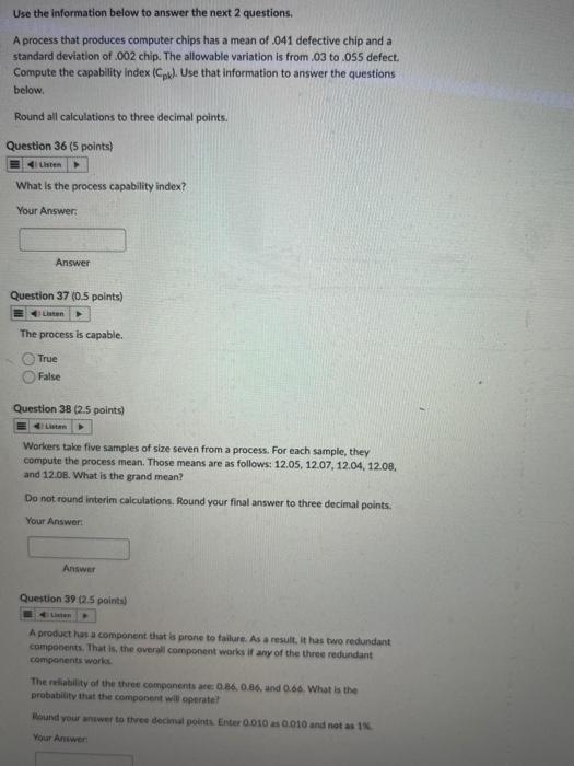 Solved True False Question 38(2.5 points) Werkers take five | Chegg.com