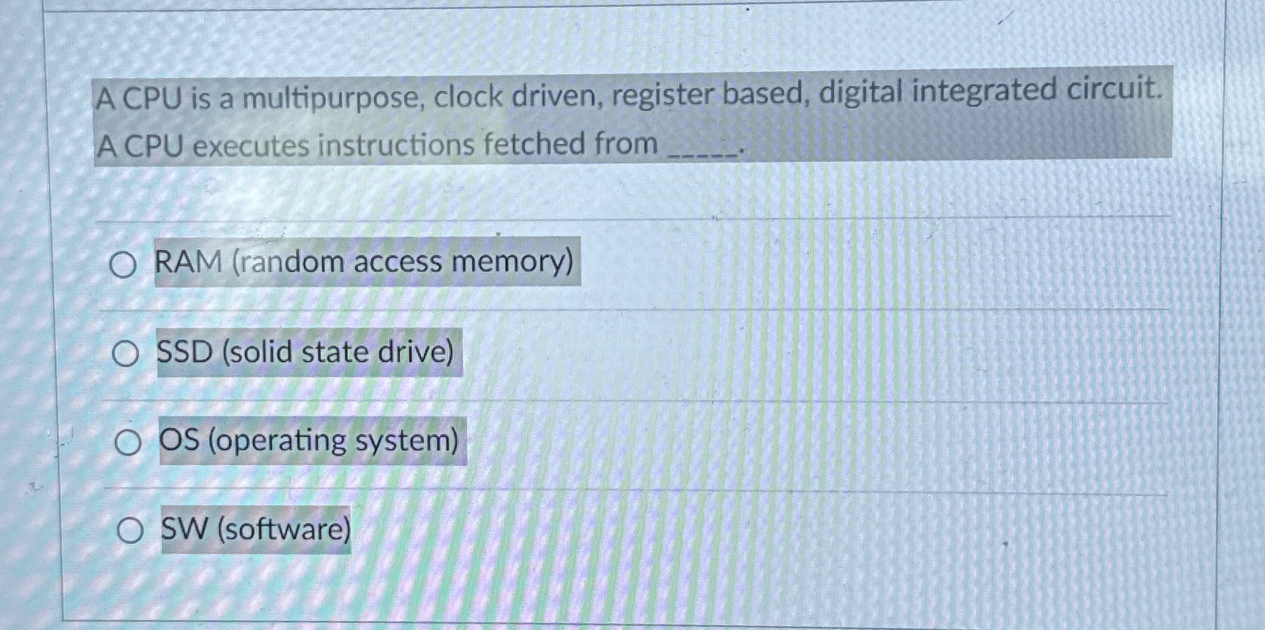 Solved A CPU is a multipurpose, clock driven, register | Chegg.com
