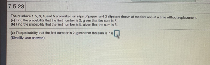 Solved 7.5.23 The numbers 1, 2, 3, 4, and 5 are written on | Chegg.com