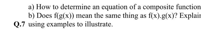 Solved a) How to determine an equation of a composite | Chegg.com