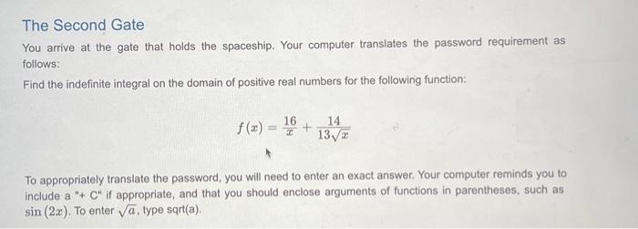 Solved The Second Gate You arrive at the gate that holds the | Chegg.com