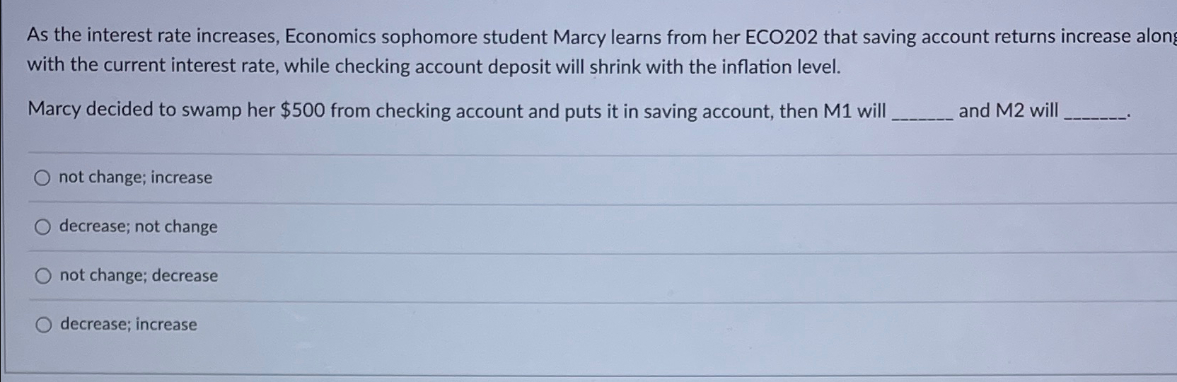 Solved As the interest rate increases, Economics sophomore | Chegg.com