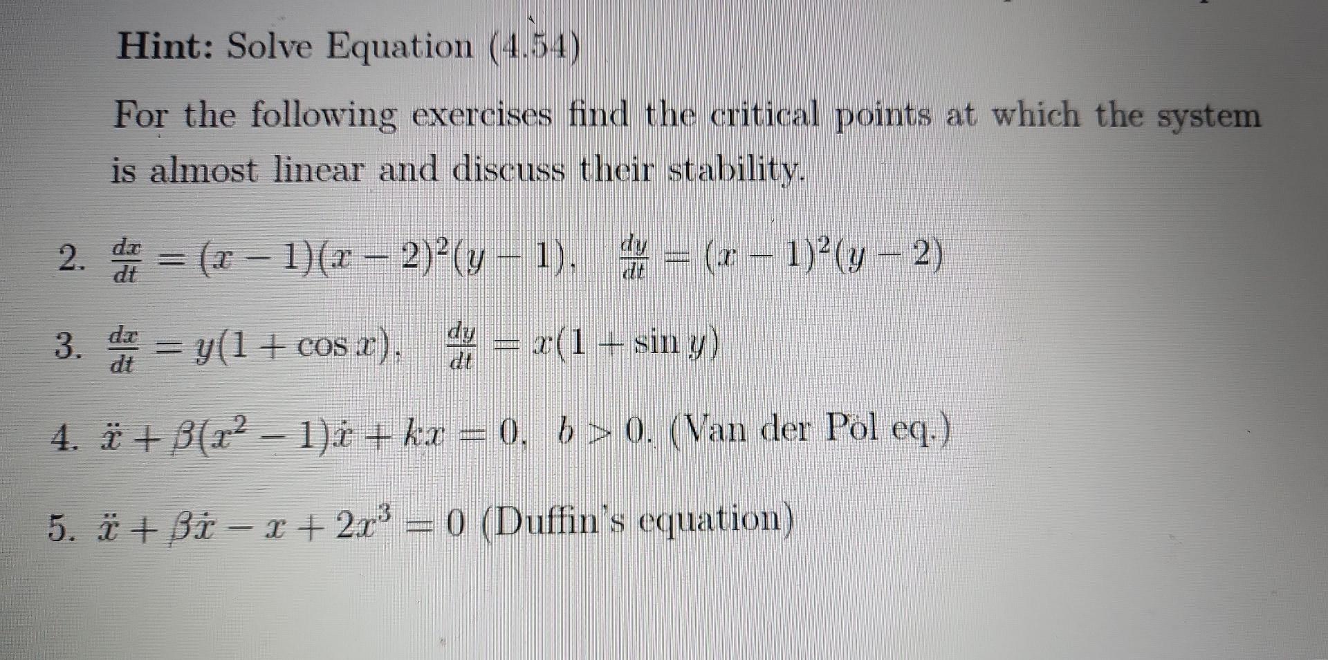 Solved Hint: Solve Equation (4.54) For the following | Chegg.com