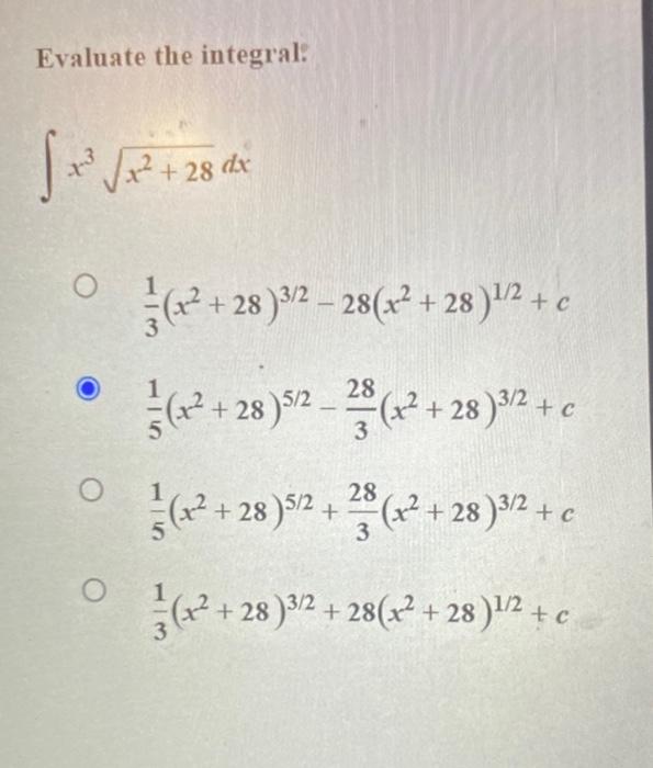Solved Evaluate the integral: | Chegg.com