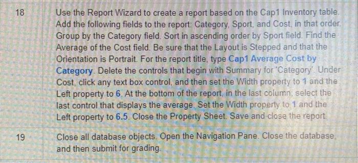 Solved 13 Create a query in Design view, using the Cap1 | Chegg.com