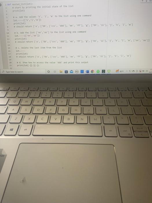Solved Perform the icllowing operations on the list. 5 tart | Chegg.com