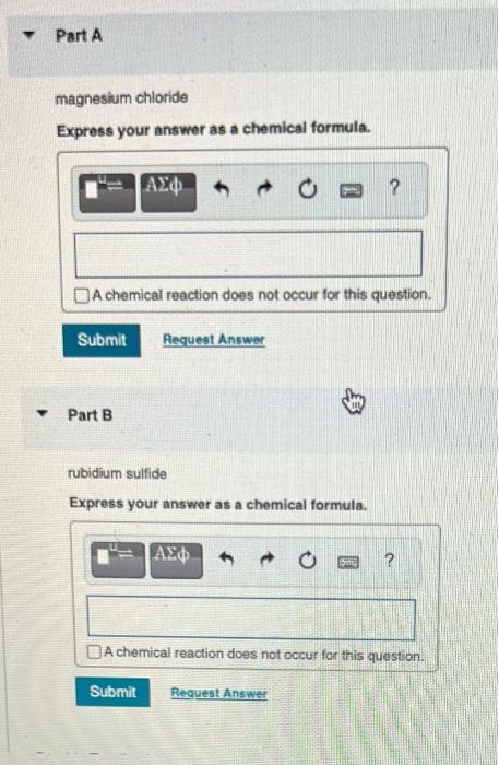 Solved magnesium chloride Express your answer as a chemical | Chegg.com