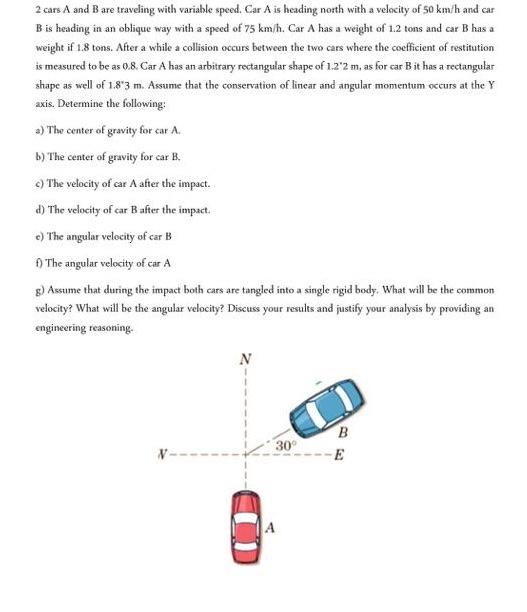 Solved 2 cars A and B are traveling with variable speed. Car | Chegg.com