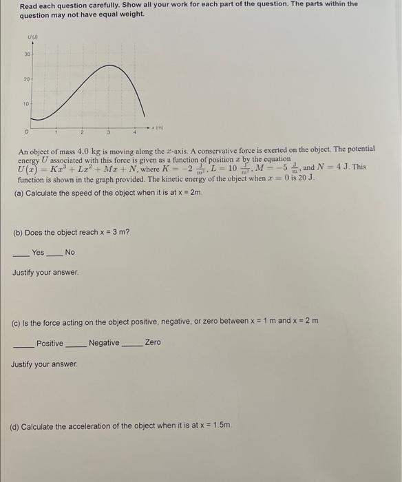 Solved Read each question carefully. Show all your work for | Chegg.com
