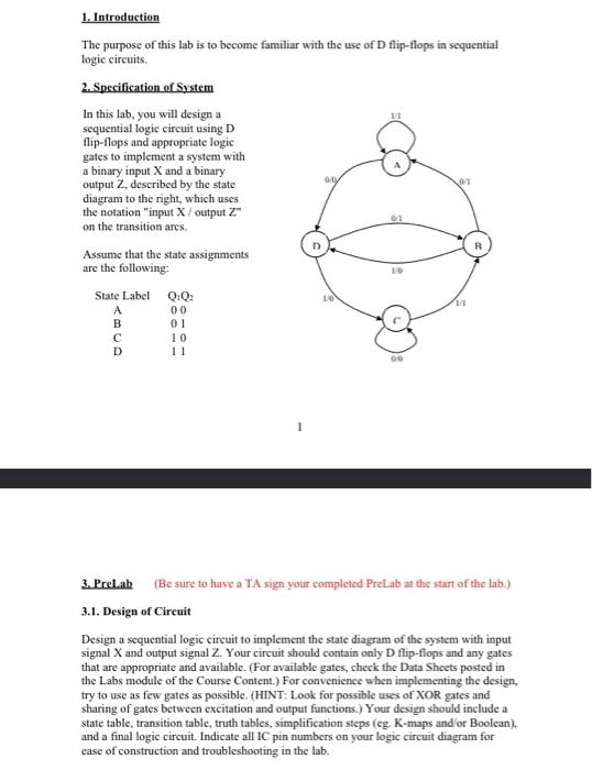 Solved 1. Introduction The purpose of this lab is to become | Chegg.com