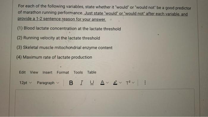 Solved For each of the following variables, state whether it | Chegg.com