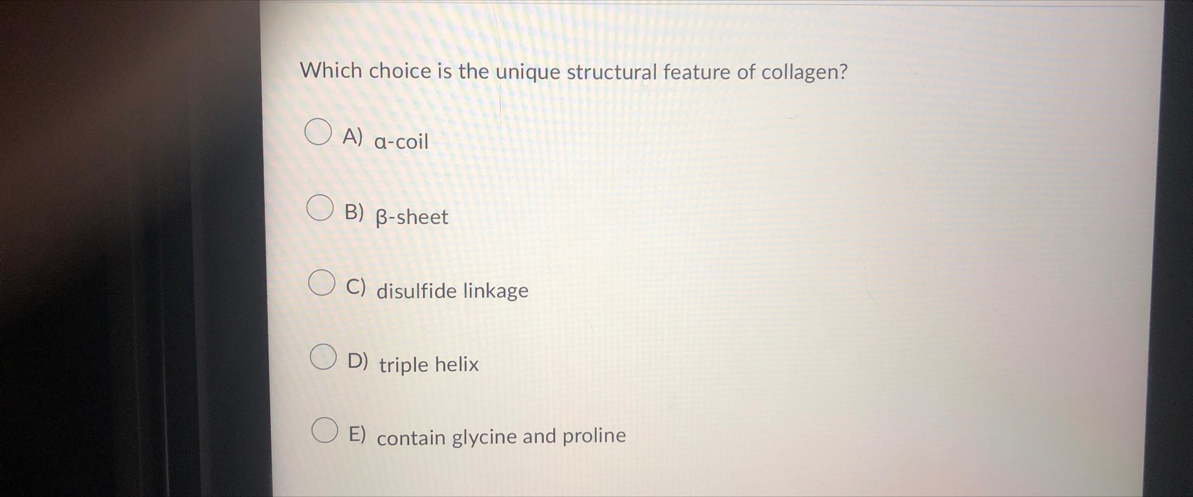 Solved Which choice is the unique structural feature of | Chegg.com