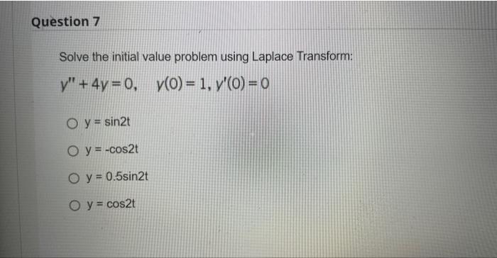 Solved Solve The Initial Value Problem Using Laplace 0185