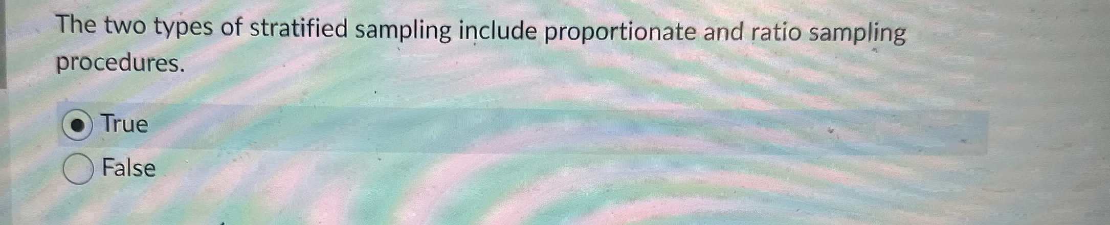 Solved The two types of stratified sampling include | Chegg.com