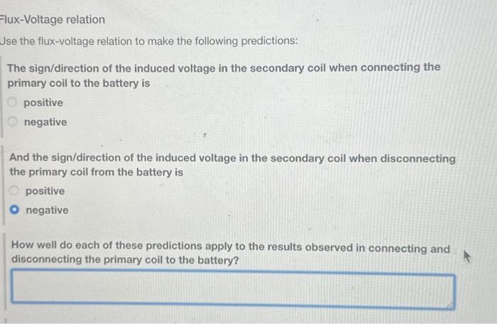 Solved flux To verify the sign of the observed voltage | Chegg.com