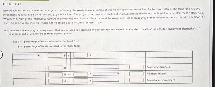 Solved George Johnson recently inherited a large sum of | Chegg.com