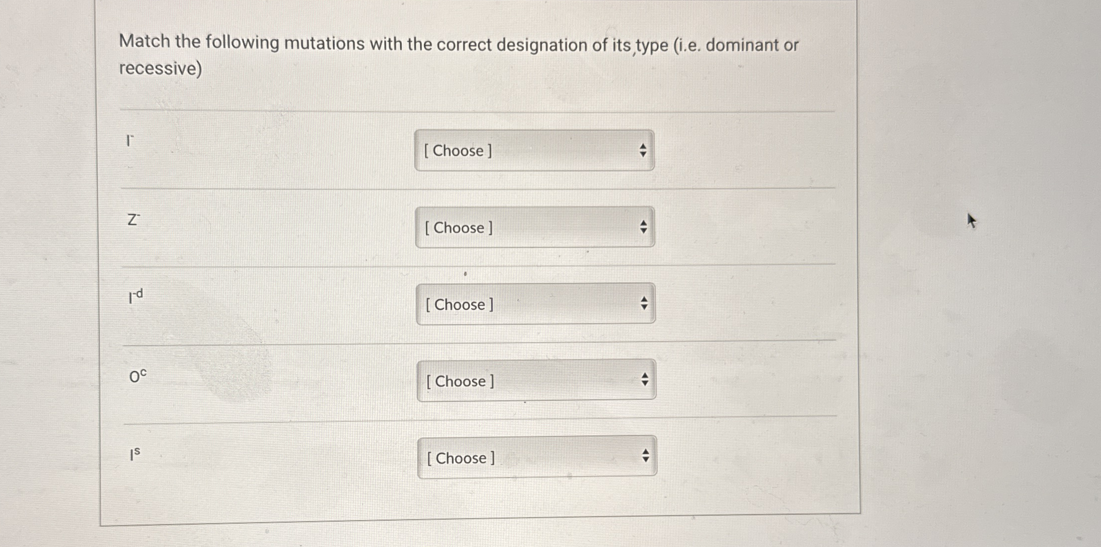 Solved Match The Following Mutations With The Correct