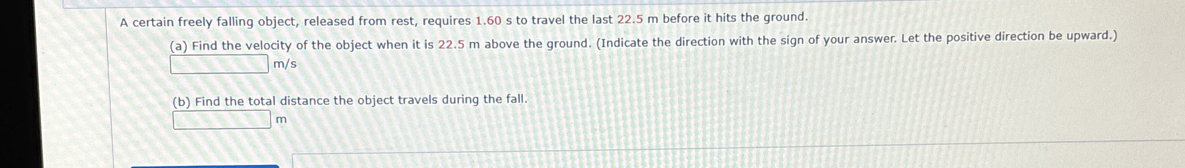 Solved A certain freely falling object, released from rest, | Chegg.com